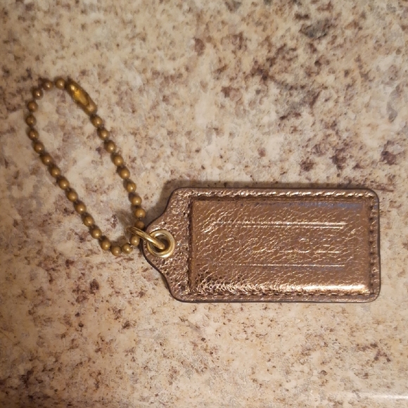 Coach | Bags | Coach Tag Gold Metallic Crackle | Poshmark